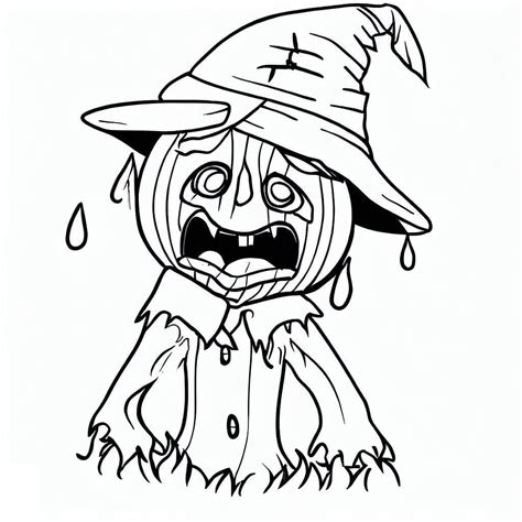 A Crying Scarecrow Coloring Page Download Print Or Color Online For Free