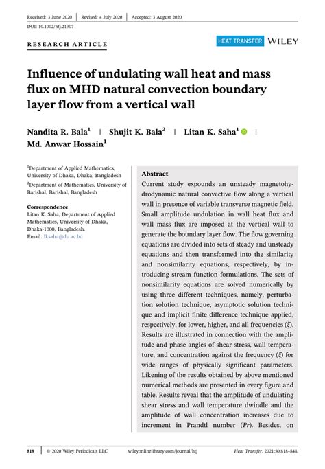 Influence Of Undulating Wall Heat And Mass Flux On Mhd Natural