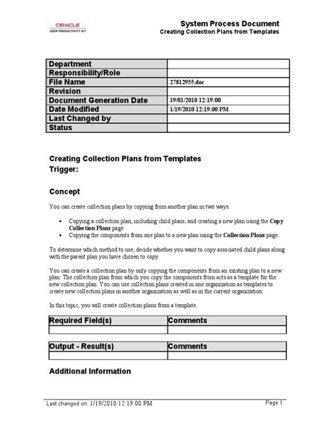 Creating Collection Plans From Templates Spd Download Free Pdf
