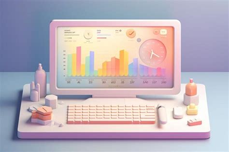 Premium AI Image A Pink Computer Monitor With A Chart Of Graphs On It