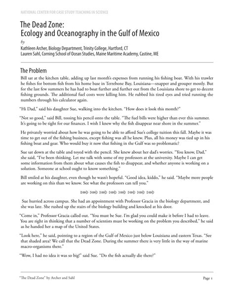The Dead Zone Ecology And Oceanography Case Study