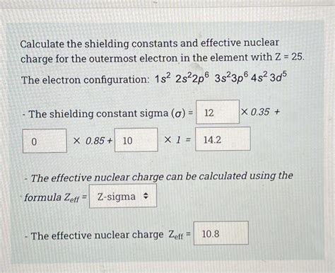 Solved Calculate The Shielding Constants And Effective