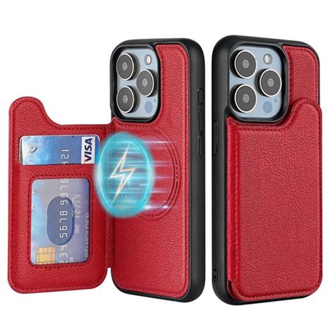 Daatumm Mobile Leather Case With Magnetic Charging And Card Storage