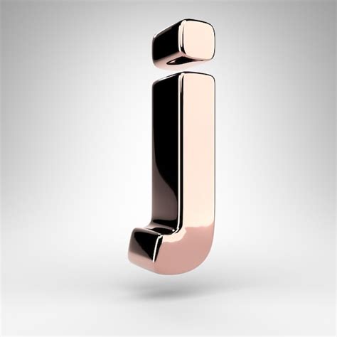 Premium Photo Letter J Lowercase On White Background Rose Gold 3d
