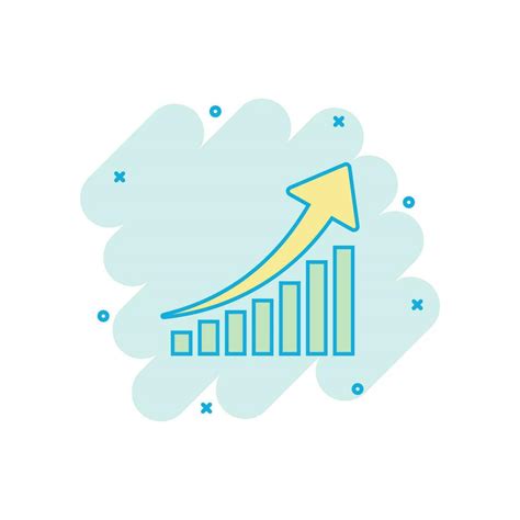 Vector Cartoon Growth Chart Icon In Comic Style Grow Diagram Sign