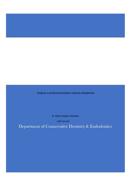 Jc 2 Ecr External Cervical Resorption In Adult Tooth Docx