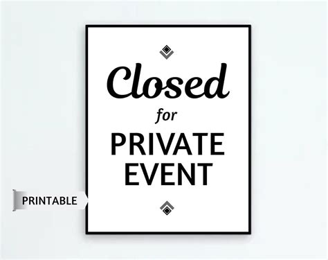 Closed For Private Event Sign Printable