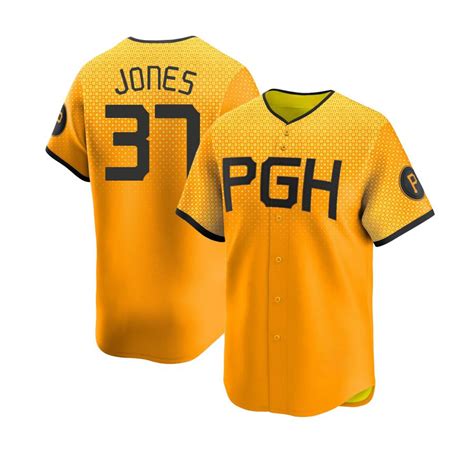 Mens Pittsburgh Pirates 37 Jared Jones Limited Gold City Connect Jersey Shopbaseballuniforms