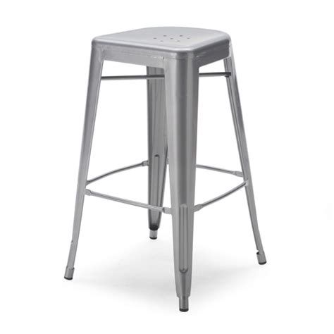 Set Of 2 Modern 30 Inch Steel Bar Stools In Gun Metal Finish