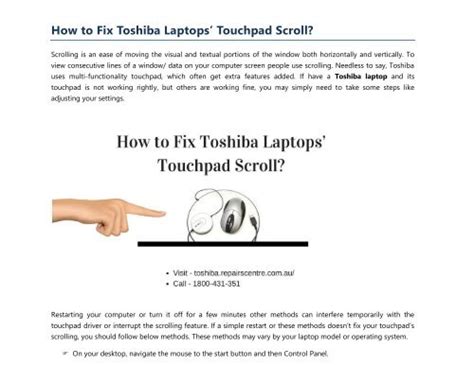 how to fix toshiba laptops touch pad scroll