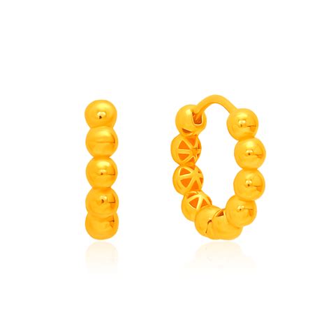 Taka Jewellery Luxe Bead 916 Gold Loop Earrings Taka Jewellery