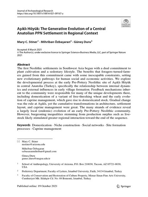 Asikli Hoyuk The Generative Evolution Of Pdf Wheat Domestication