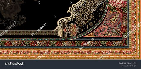 Digital Textile Design Border Motif Stock Illustration 2498191471