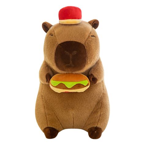 Ditucu Cute Capybara Plush With Hamburger Backpack Soft Capibara
