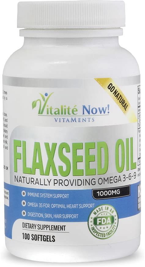 Vitalité Now Organic Flaxseed Oil Softgels 1000mg