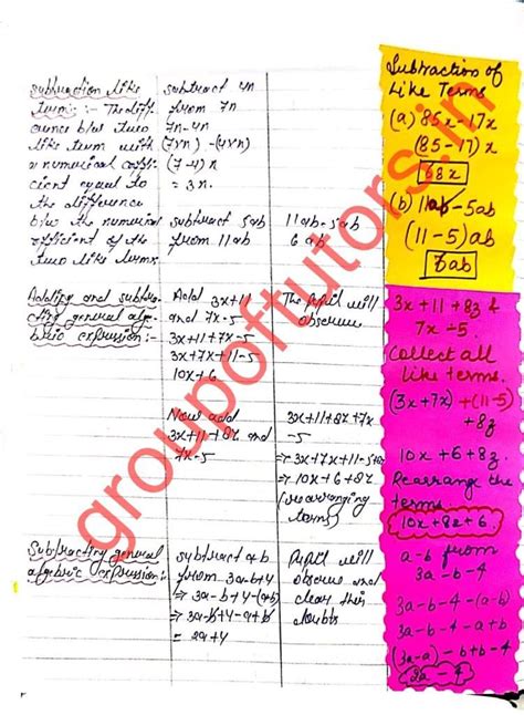 Algebraic Expressions Lesson Plan Maths Group Of Tutors