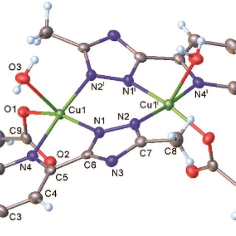 X Ray Molecular Structure Of [cu2 L 2 Oac 2 H2o 2] 1 With Atom Download Scientific Diagram