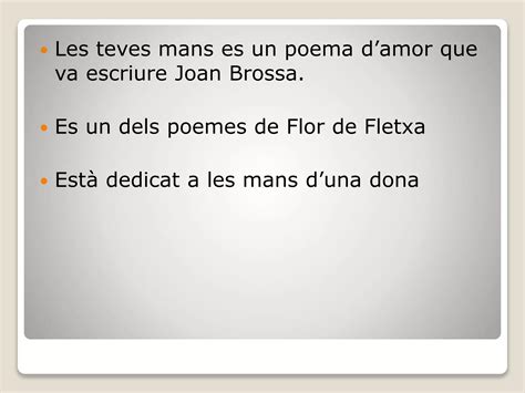 Comentari De Text Les Teves Mans Lorena Revelles Pptx