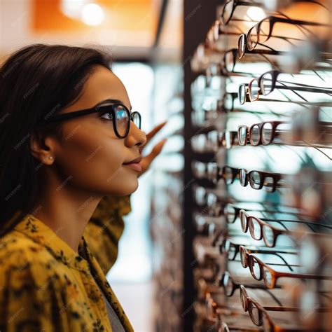 Premium Ai Image Row Of Glasses At An Opticians Eyeglasses In Shop