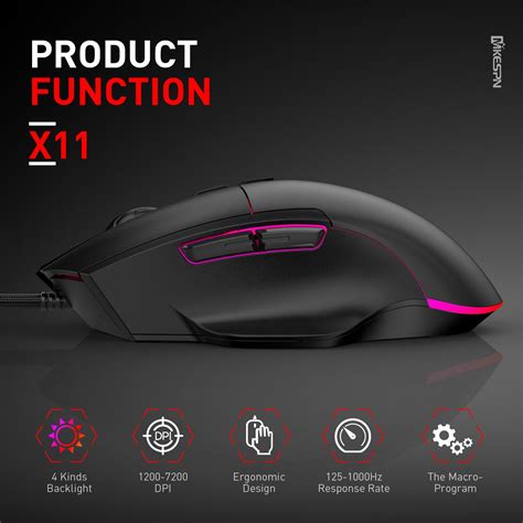 X11 1600dpi 7 Buttons Rgb Lighting Ergonomic Progr Grandado