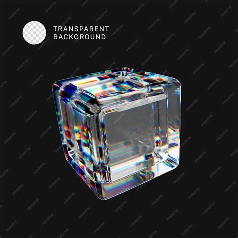 Premium Psd Psd Rounded Cube Dispersion Glass Material Design 3d