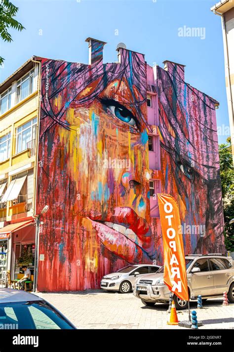 Mural By Carlos Callizo Depicting Womans Face Covering The Wall In