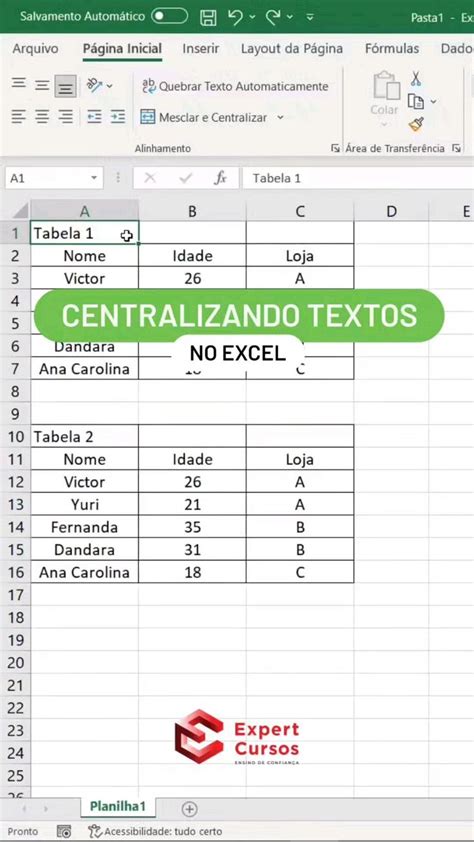 Como Centralizar Textos No Excel