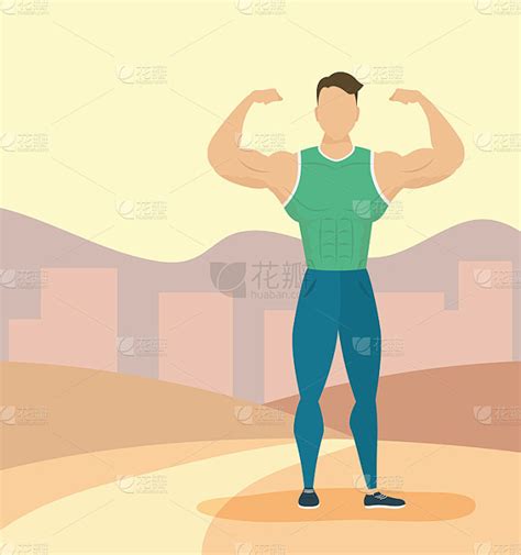 年轻强壮的运动员在赛场上