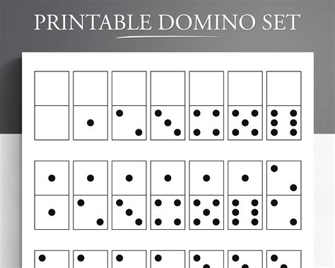 Printable Domino Set 28 Double Six Dominoes Pdf Download Etsy