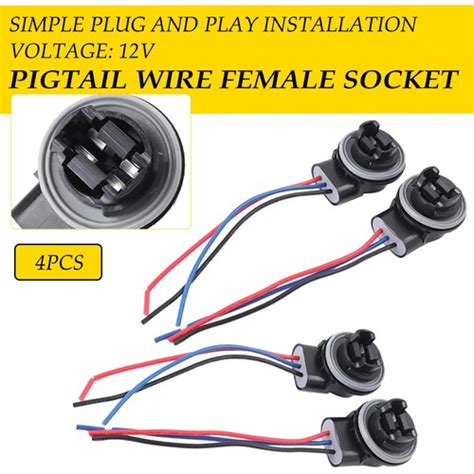 Universal Pigtail Female 3157 Wire Two Harness Turn Front Signal Lamp