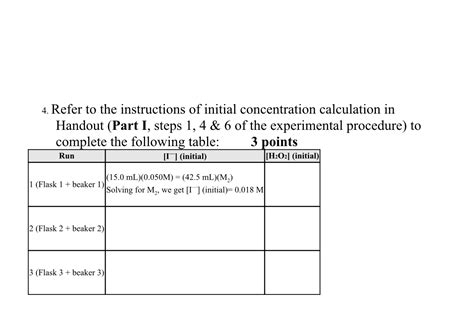 Solved Refer To The Instructions Of Initial Concentration