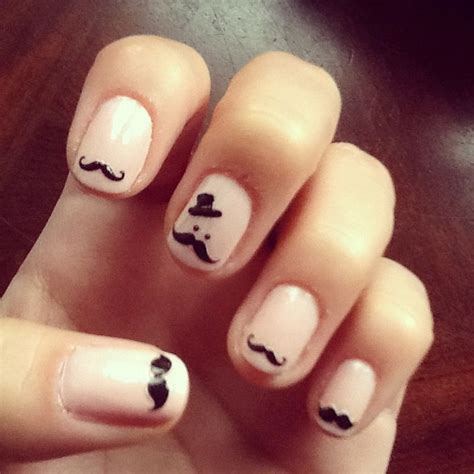 Cute Mustache Nails Mustache Nails Nails Movember Nails