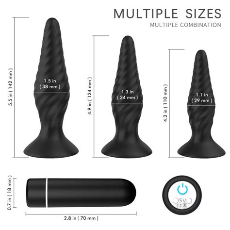 4 Pcsset Silicone Electric Shock Vibrating Sex Toys Anal Butt Plug For