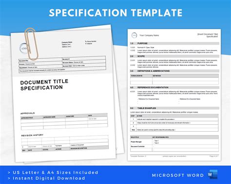 Specification Form Template Your Product Specification Toolbox