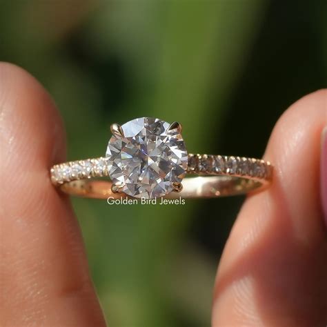 Round Cut Solitaire Engagement Ring Goldenbirdjewels