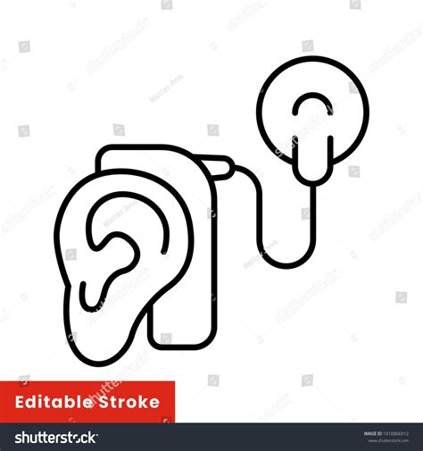 Cybernetics Cochlear Implant Vector Illustration Simple Stock Vector