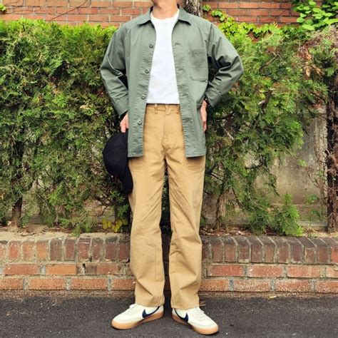 유니클로 유틸리티재킷 올리브로 남자 워크자켓 코디했어요 네이버 블로그