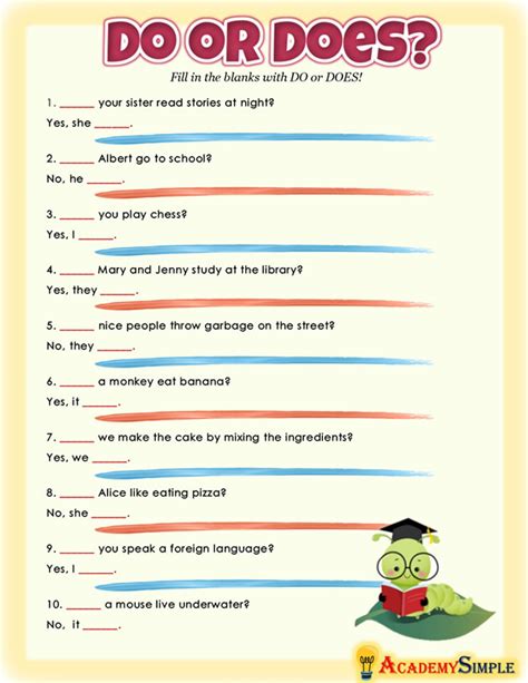 Simple Present Tense Worksheet Negative Sentences Academy Simple