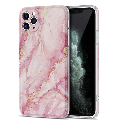Tpu Gilt Marble Pattern Protective Case For Iphone 11 Pro Pink