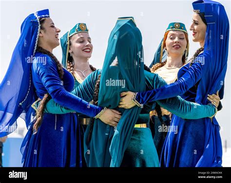 Istanbul Turkey June 06 2024 Crimea Tatarstan Folk Dance Group