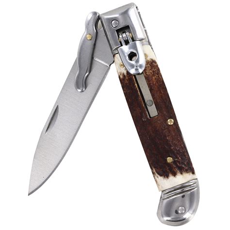 Organic Steel Automatic Lever Lock Stiletto Knives Choice Of 7 Horn And