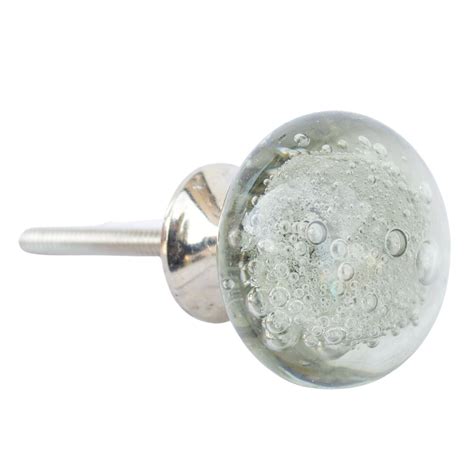 Glass Bubble Knob In Grey Cabinet Knobs Coastal Decor Dresser