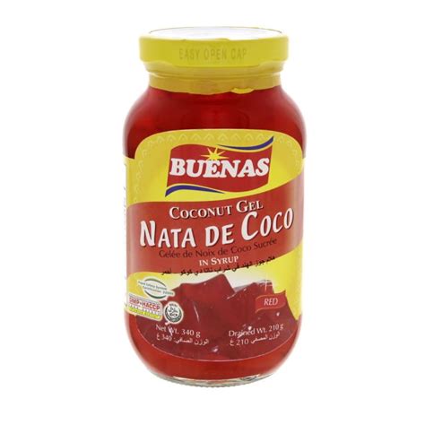 Buenas Coconut Gel Nata De Coco In Syrup Red 340g