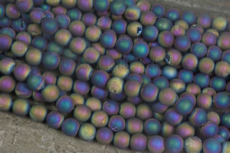 Purple And Peacock Geode Agate Round Beads Two Colors Druzy Etsy