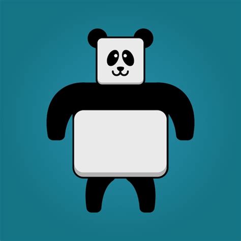 Premium Vector Cute Retangle Panda Mascot Of Illustration Vector