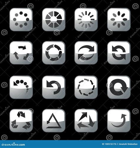 4 Arrow Pictogram Refresh Reload Rotation Loop Sign Set Volume 02