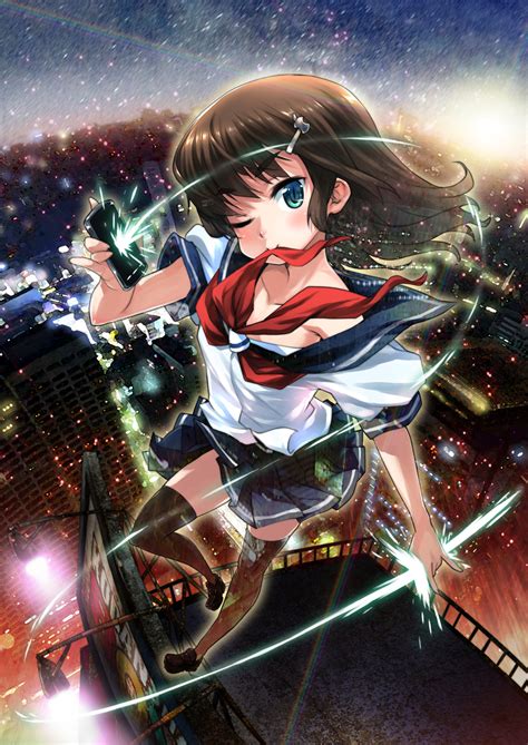 Shirane Taito Original Highres Blush Box Sentou Shoujo Cellphone Hair Ornament Hairclip