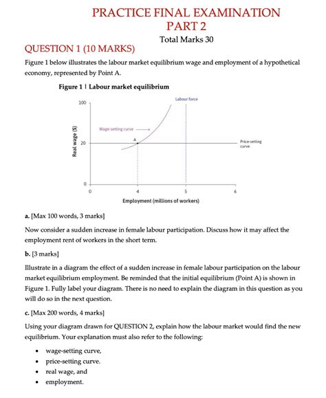 Solved PRACTICE FINAL EXAMINATION PART Total Marks Chegg