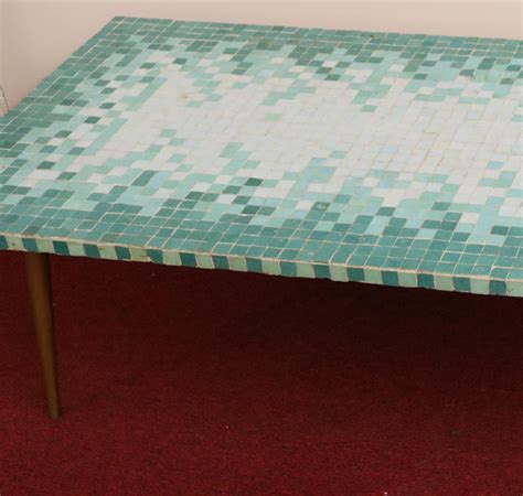 1950s Modern Mosaic Tile Rectangular Top Coffee Table 4647011981