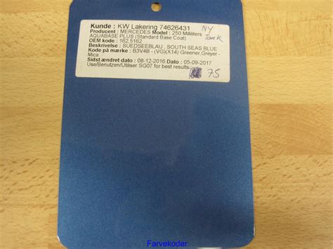 Køb Farvekode Info Blå 1974 75 Se Billeder For Information Tilbud